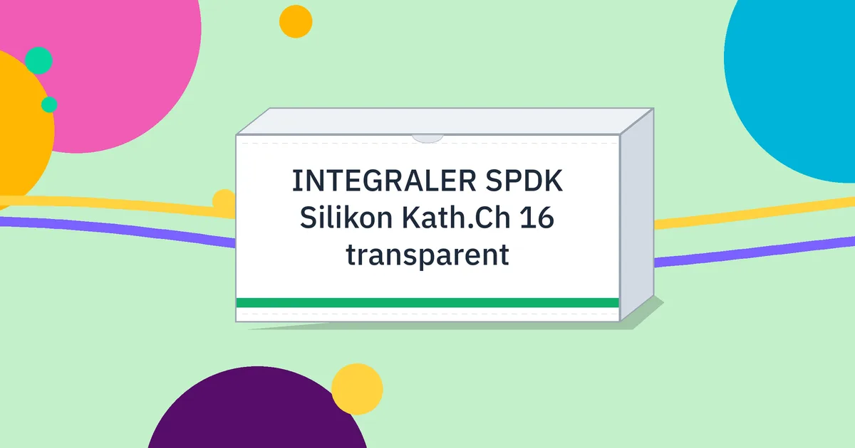 Symbolbild: Packung mit der Aufschrift INTEGRALER SPDK Silikon Kath.Ch 16 transparent (PZN 16825205) – Verfügbarkeit und Bezug in Apotheken in Frankfurt am Main
