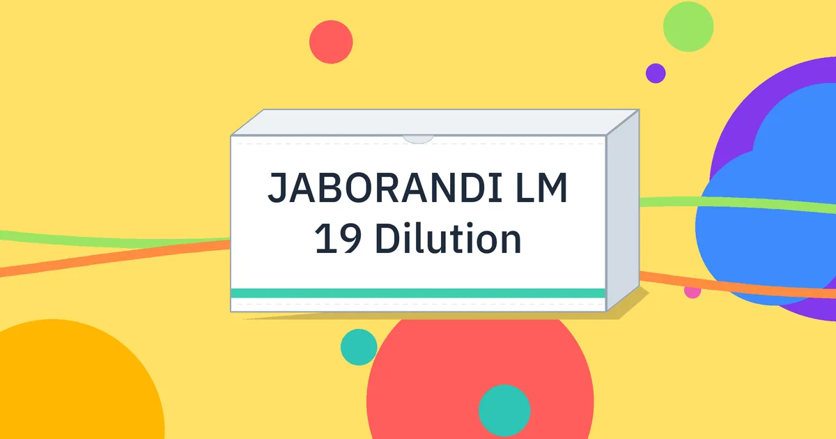 Symbolbild: Packung mit der Aufschrift JABORANDI LM 19 Dilution (PZN 12915325) – Verfügbarkeit und Bezug in Apotheken in Frankfurt am Main