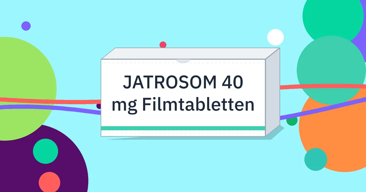 Symbolbild: Packung mit der Aufschrift JATROSOM 40 mg Filmtabletten (PZN 12461746) – Verfügbarkeit und Bezug in Apotheken in Frankfurt am Main