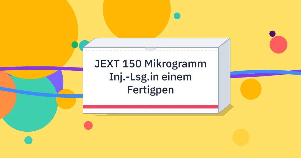Symbolbild: Packung mit der Aufschrift JEXT 150 Mikrogramm Inj.-Lsg.in einem Fertigpen (PZN 17438597) – Verfügbarkeit und Bezug in Apotheken in Frankfurt am Main