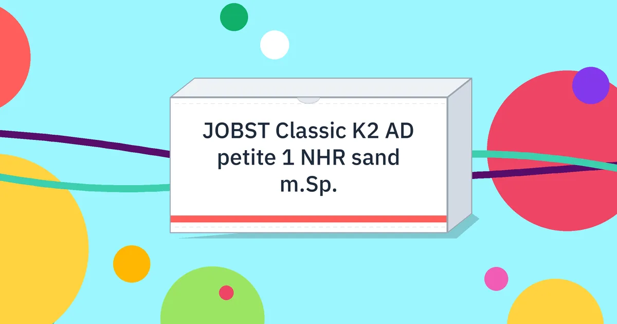 Symbolbild: Packung mit der Aufschrift JOBST Classic K2 AD petite 1 NHR sand m.Sp. (PZN 13061078) – Verfügbarkeit und Bezug in Apotheken in Frankfurt am Main