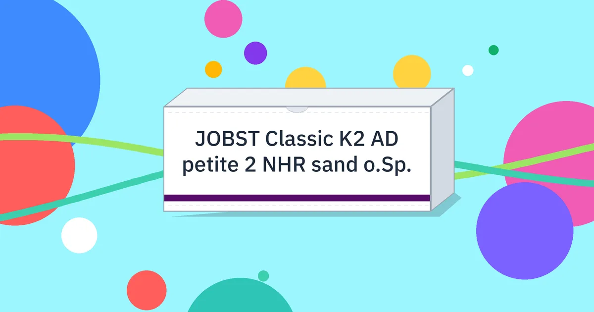 Symbolbild: Packung mit der Aufschrift JOBST Classic K2 AD petite 2 NHR sand o.Sp. (PZN 13061380) – Verfügbarkeit und Bezug in Apotheken in Frankfurt am Main