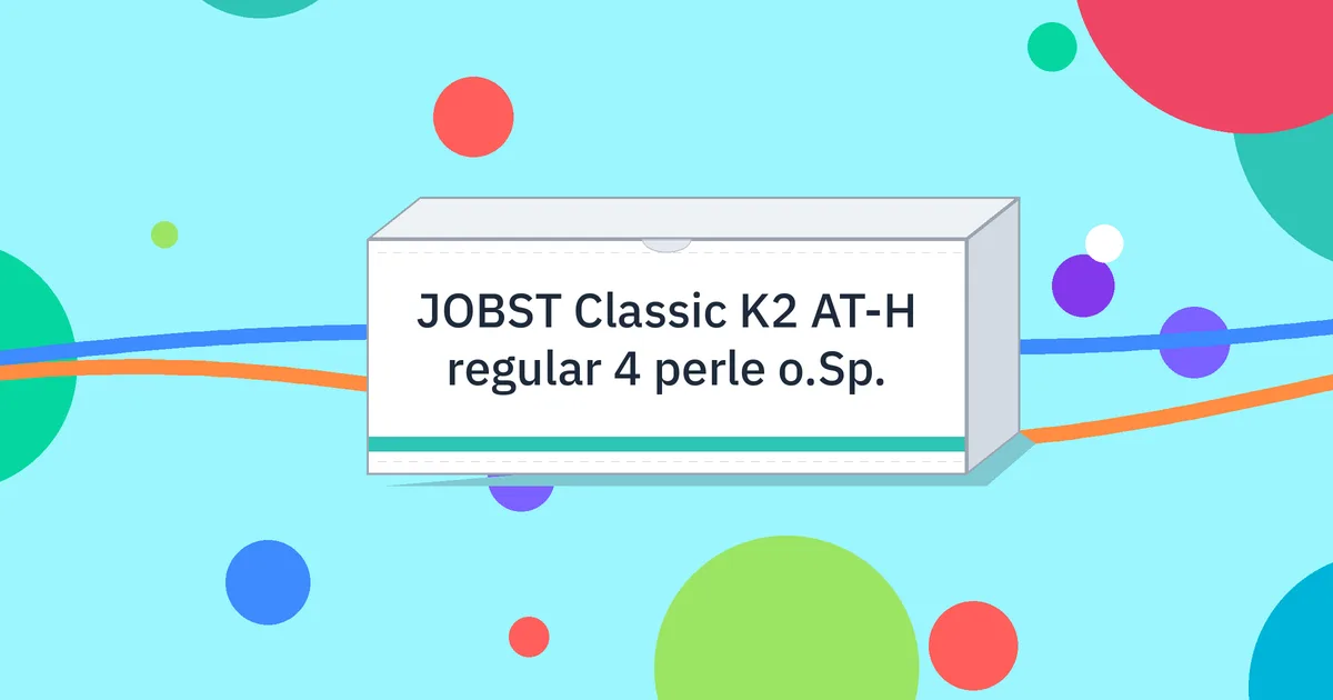 Symbolbild: Packung mit der Aufschrift JOBST Classic K2 AT-H regular 4 perle o.Sp. (PZN 13160018) – Verfügbarkeit und Bezug in Apotheken in Frankfurt am Main