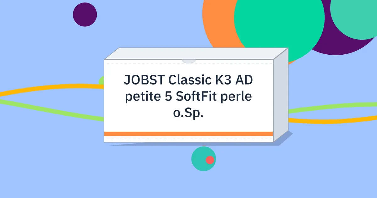 Symbolbild: Packung mit der Aufschrift JOBST Classic K3 AD petite 5 SoftFit perle o.Sp. (PZN 14223092) – Verfügbarkeit und Bezug in Apotheken in Frankfurt am Main