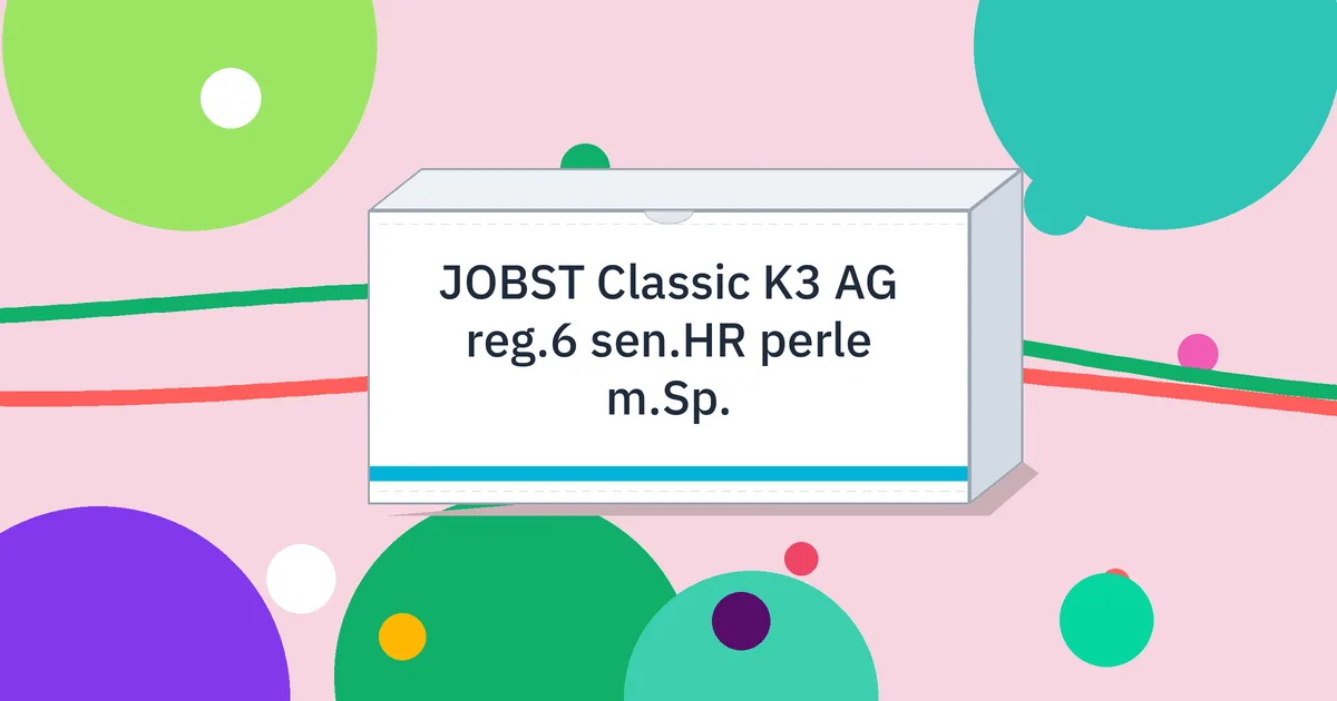 Symbolbild: Packung mit der Aufschrift JOBST Classic K3 AG reg.6 sen.HR perle m.Sp. (PZN 17957268) – Verfügbarkeit und Bezug in Apotheken in Frankfurt am Main