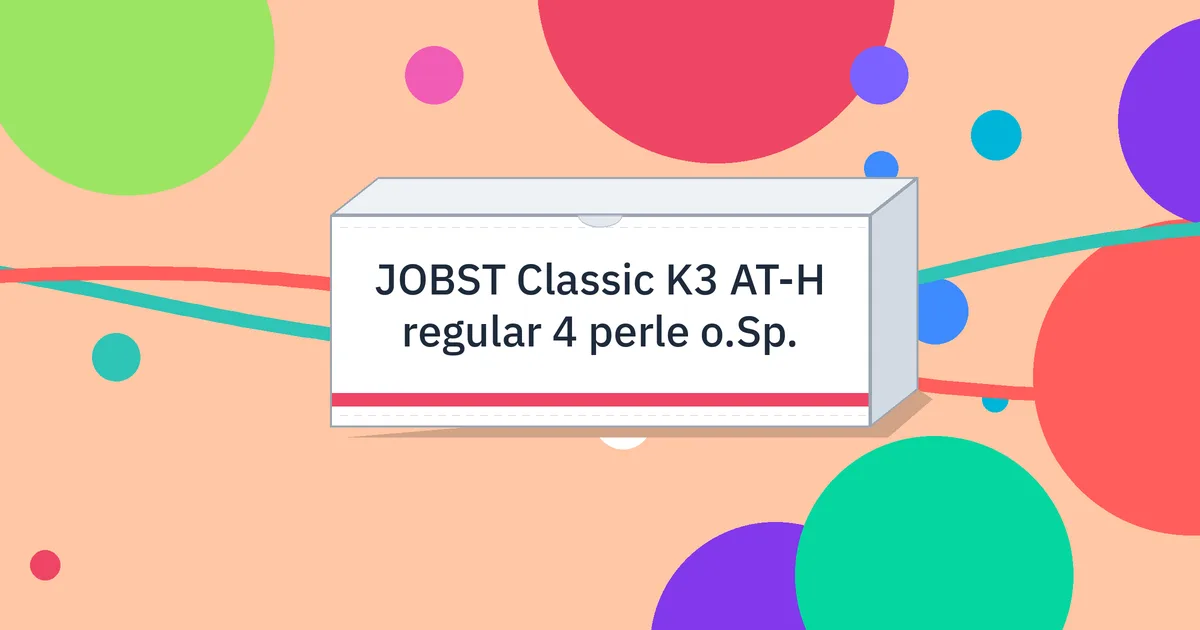 Symbolbild: Packung mit der Aufschrift JOBST Classic K3 AT-H regular 4 perle o.Sp. (PZN 13077760) – Verfügbarkeit und Bezug in Apotheken in Frankfurt am Main