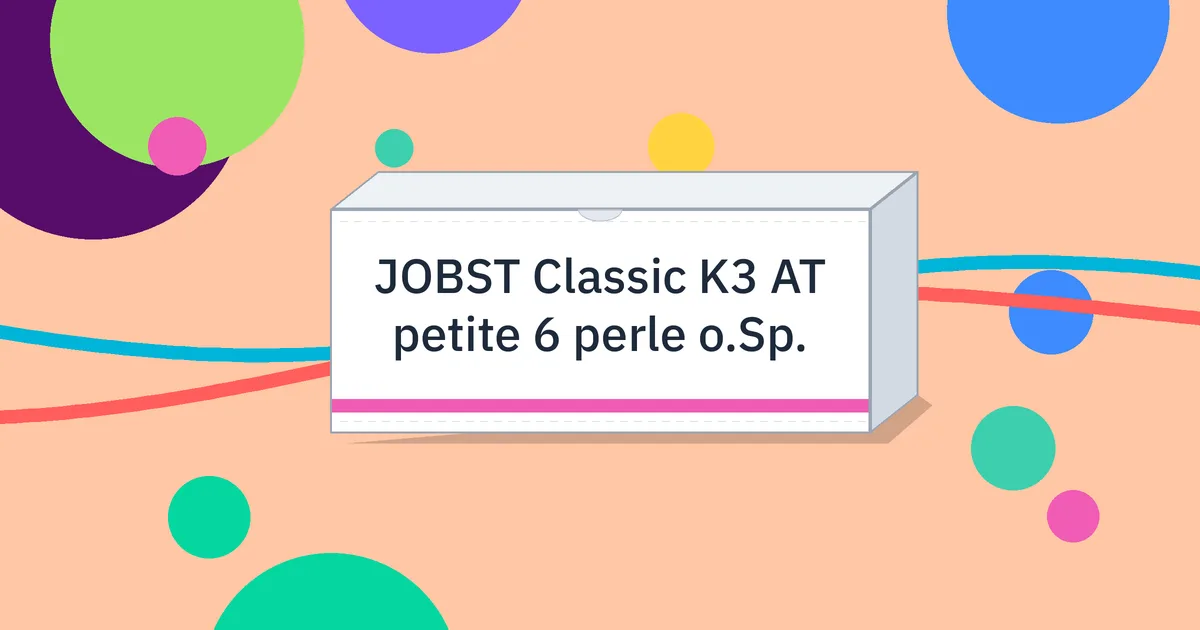 Symbolbild: Packung mit der Aufschrift JOBST Classic K3 AT petite 6 perle o.Sp. (PZN 13077369) – Verfügbarkeit und Bezug in Apotheken in Frankfurt am Main