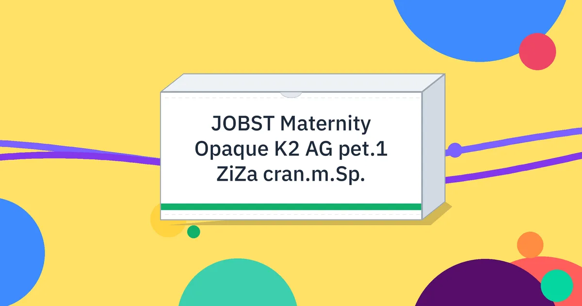 Symbolbild: Packung mit der Aufschrift JOBST Maternity Opaque K2 AG pet.1 ZiZa cran.m.Sp. (PZN 15858421) – Verfügbarkeit und Bezug in Apotheken in Frankfurt am Main