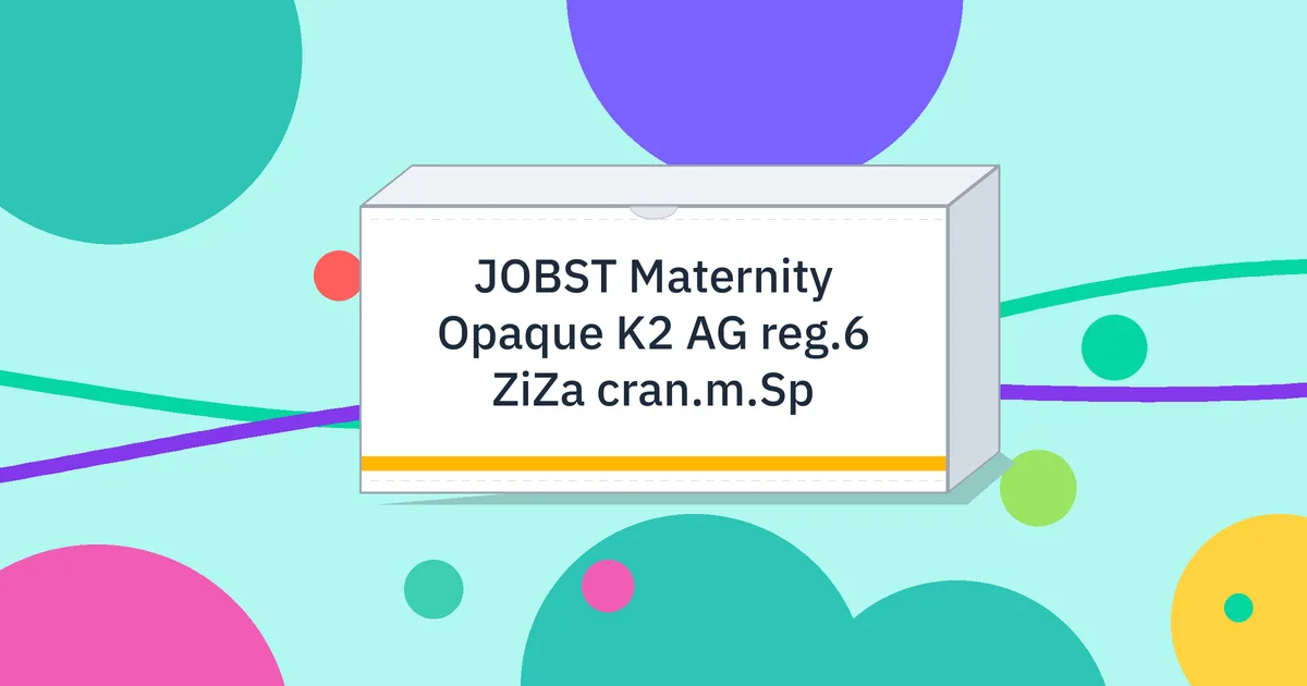 Symbolbild: Packung mit der Aufschrift JOBST Maternity Opaque K2 AG reg.6 ZiZa cran.m.Sp (PZN 15858208) – Verfügbarkeit und Bezug in Apotheken in Frankfurt am Main