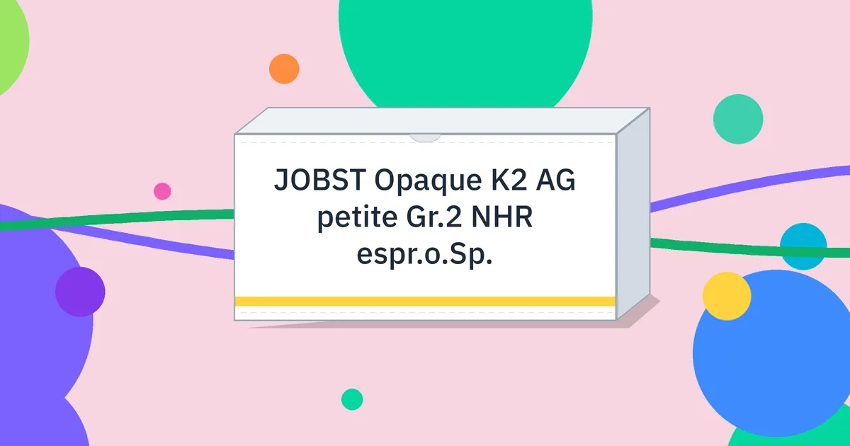 Symbolbild: Packung mit der Aufschrift JOBST Opaque K2 AG petite Gr.2 NHR espr.o.Sp. (PZN 16285393) – Verfügbarkeit und Bezug in Apotheken in Frankfurt am Main