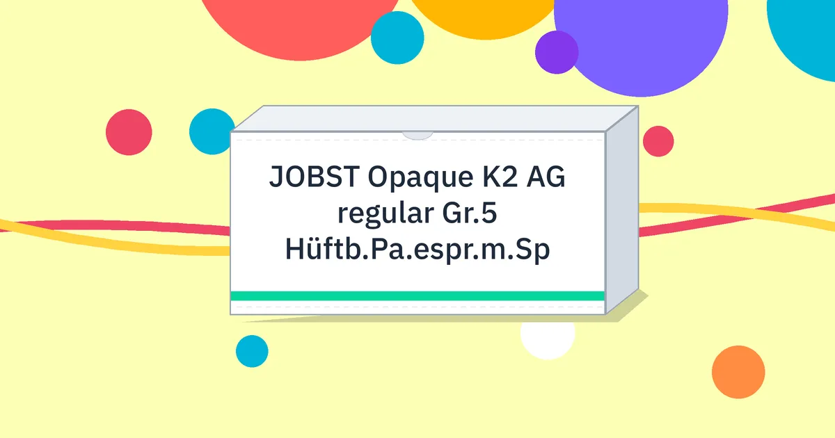 Symbolbild: Packung mit der Aufschrift JOBST Opaque K2 AG regular Gr.5 Hüftb.Pa.espr.m.Sp (PZN 16287529) – Verfügbarkeit und Bezug in Apotheken in Frankfurt am Main