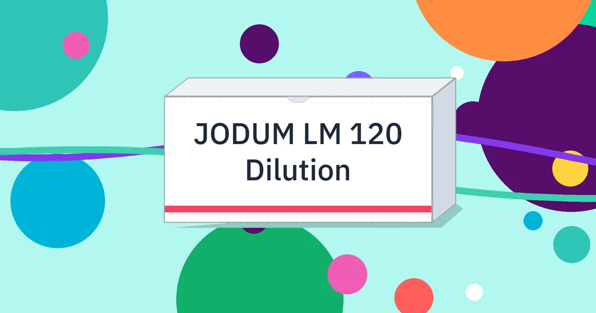 Symbolbild: Packung mit der Aufschrift JODUM LM 120 Dilution (PZN 12915992) – Verfügbarkeit und Bezug in Apotheken in Frankfurt am Main