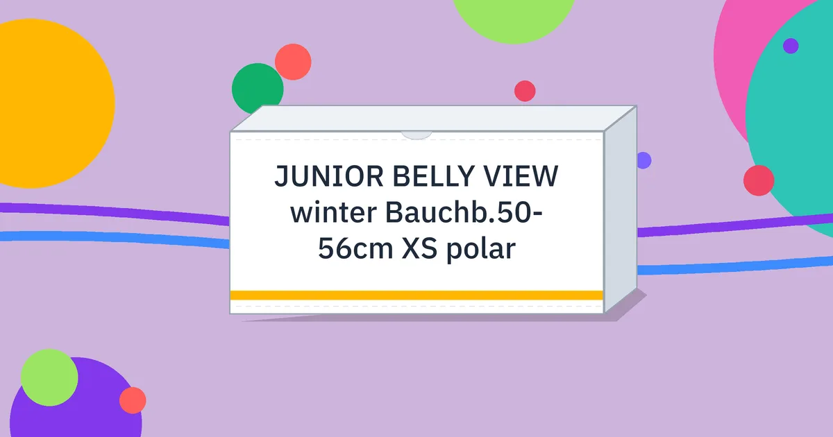 Symbolbild: Packung mit der Aufschrift JUNIOR BELLY VIEW winter Bauchb.50-56cm XS polar (PZN 16537676) – Verfügbarkeit und Bezug in Apotheken in Frankfurt am Main