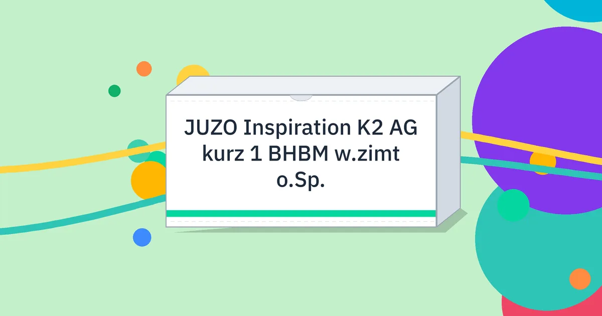 Symbolbild: Packung mit der Aufschrift JUZO Inspiration K2 AG kurz 1 BHBM w.zimt o.Sp. (PZN 14885137) – Verfügbarkeit und Bezug in Apotheken in Frankfurt am Main