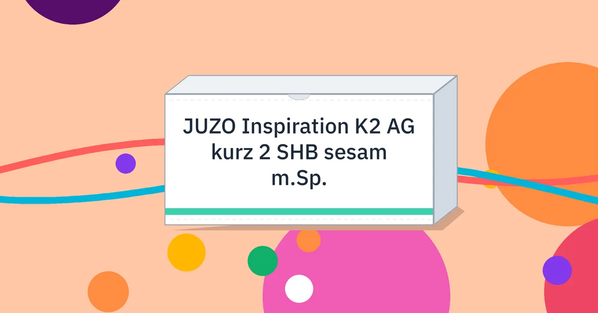 Symbolbild: Packung mit der Aufschrift JUZO Inspiration K2 AG kurz 2 SHB sesam m.Sp. (PZN 14921293) – Verfügbarkeit und Bezug in Apotheken in Frankfurt am Main
