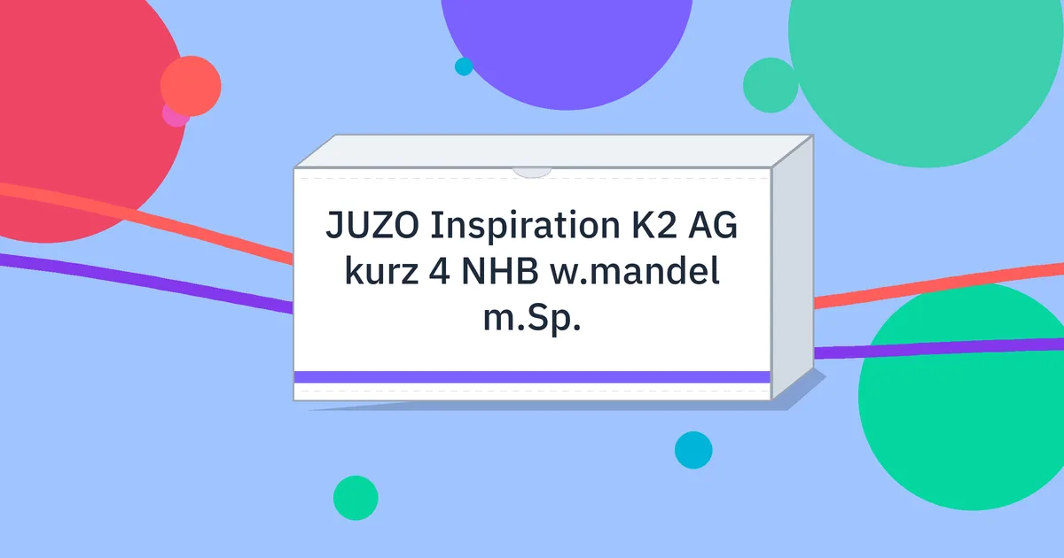 Symbolbild: Packung mit der Aufschrift JUZO Inspiration K2 AG kurz 4 NHB w.mandel m.Sp. (PZN 14949127) – Verfügbarkeit und Bezug in Apotheken in Frankfurt am Main