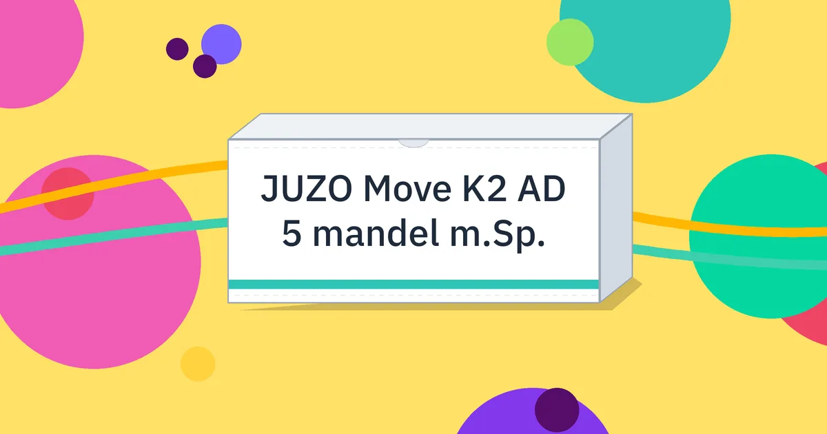 Symbolbild: Packung mit der Aufschrift JUZO Move K2 AD 5 mandel m.Sp. (PZN 16340838) – Verfügbarkeit und Bezug in Apotheken in Frankfurt am Main
