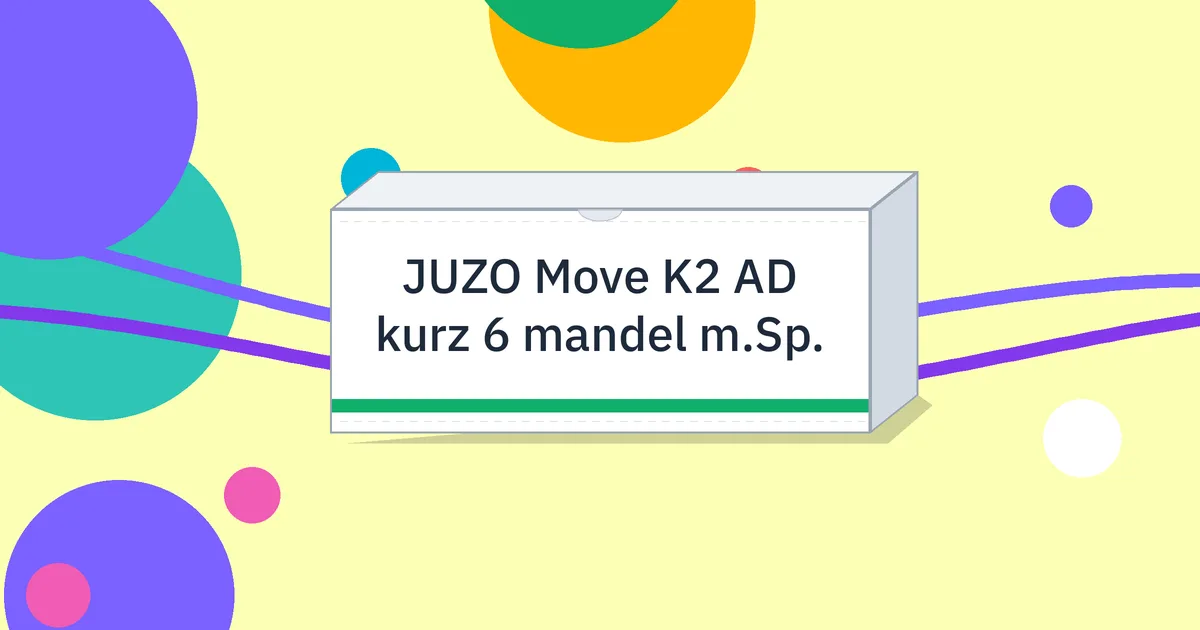 Symbolbild: Packung mit der Aufschrift JUZO Move K2 AD kurz 6 mandel m.Sp. (PZN 16340991) – Verfügbarkeit und Bezug in Apotheken in Frankfurt am Main