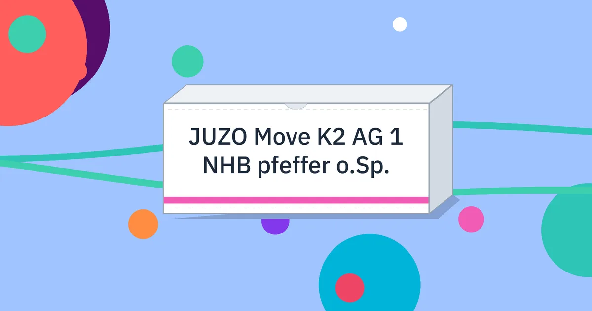 Symbolbild: Packung mit der Aufschrift JUZO Move K2 AG 1 NHB pfeffer o.Sp. (PZN 16638733) – Verfügbarkeit und Bezug in Apotheken in Frankfurt am Main