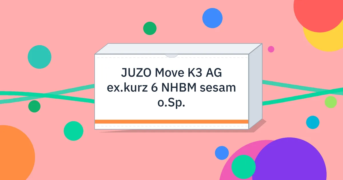 Symbolbild: Packung mit der Aufschrift JUZO Move K3 AG ex.kurz 6 NHBM sesam o.Sp. (PZN 18584757) – Verfügbarkeit und Bezug in Apotheken in Frankfurt am Main