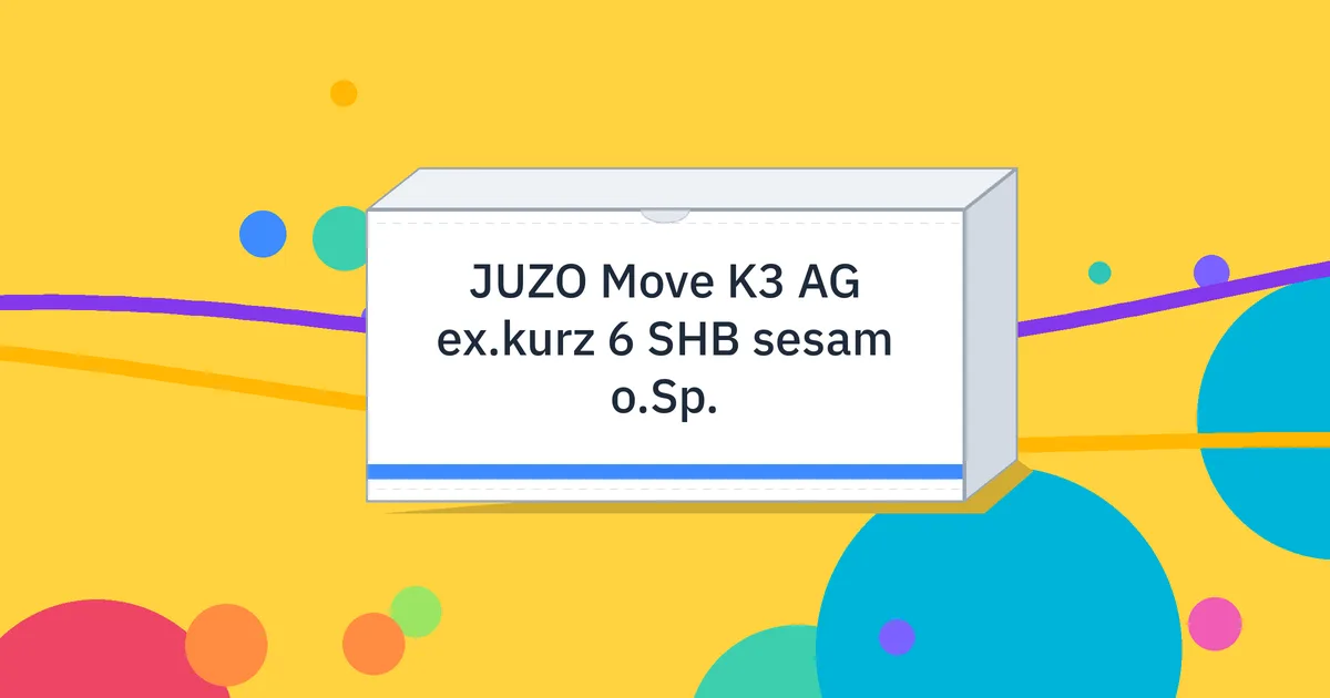 Symbolbild: Packung mit der Aufschrift JUZO Move K3 AG ex.kurz 6 SHB sesam o.Sp. (PZN 18585432) – Verfügbarkeit und Bezug in Apotheken in Frankfurt am Main