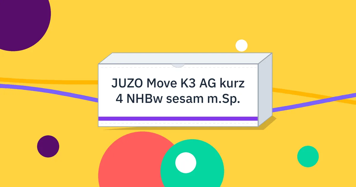 Symbolbild: Packung mit der Aufschrift JUZO Move K3 AG kurz 4 NHBw sesam m.Sp. (PZN 18578550) – Verfügbarkeit und Bezug in Apotheken in Frankfurt am Main