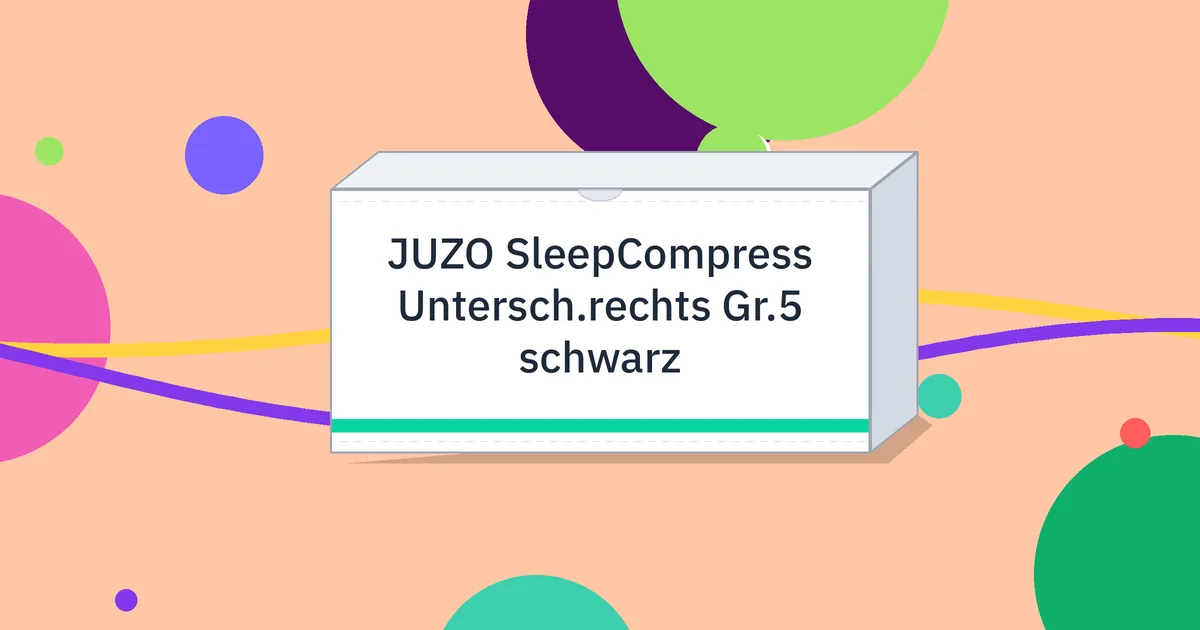 Symbolbild: Packung mit der Aufschrift JUZO SleepCompress Untersch.rechts Gr.5 schwarz (PZN 19622566) – Verfügbarkeit und Bezug in Apotheken in Frankfurt am Main