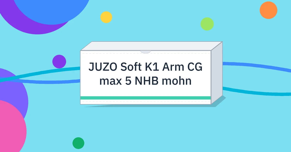 Symbolbild: Packung mit der Aufschrift JUZO Soft K1 Arm CG max 5 NHB mohn (PZN 15509152) – Verfügbarkeit und Bezug in Apotheken in Frankfurt am Main