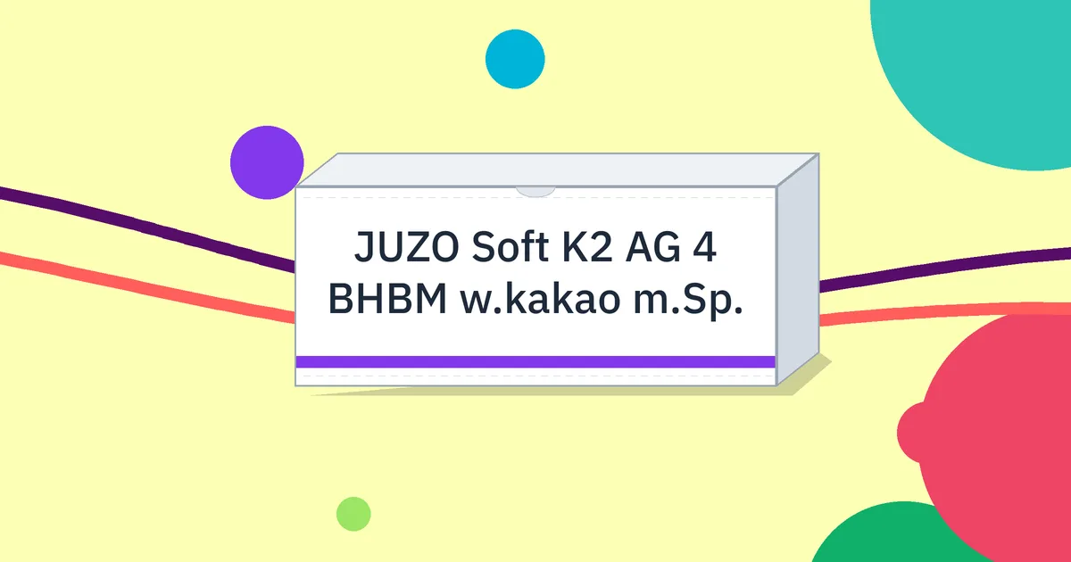 Symbolbild: Packung mit der Aufschrift JUZO Soft K2 AG 4 BHBM w.kakao m.Sp. (PZN 14867197) – Verfügbarkeit und Bezug in Apotheken in Frankfurt am Main