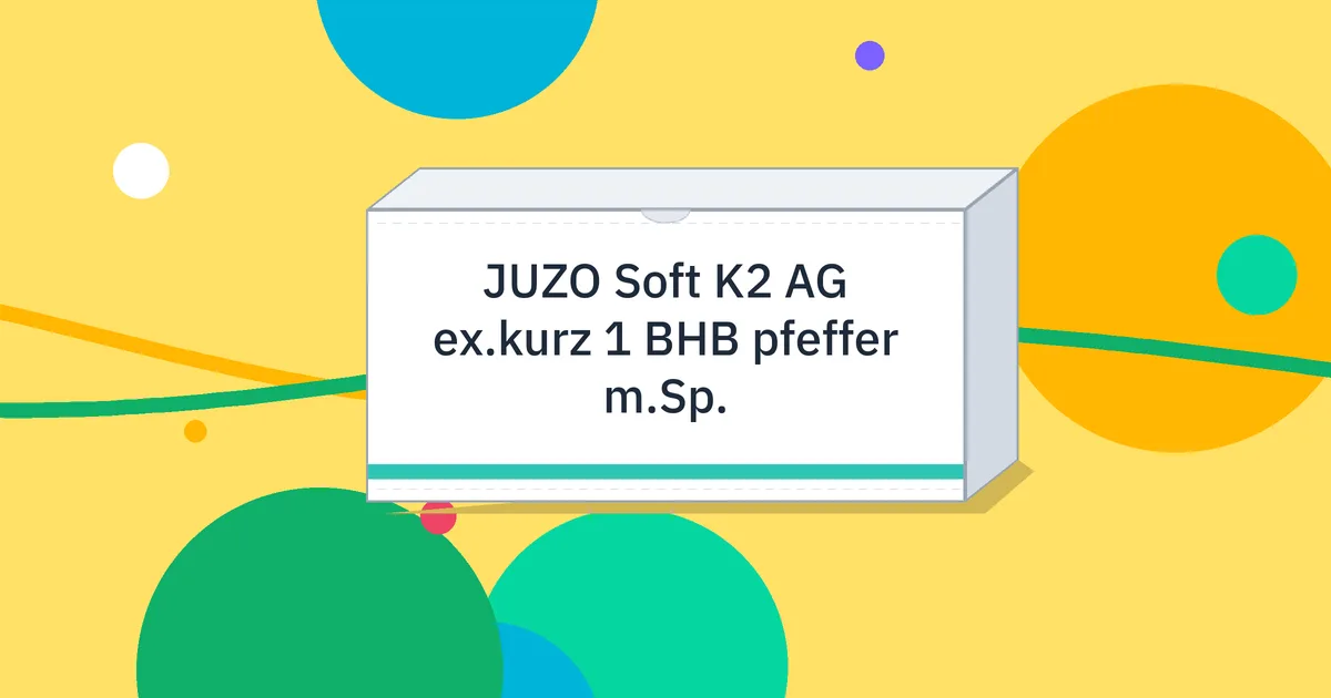 Symbolbild: Packung mit der Aufschrift JUZO Soft K2 AG ex.kurz 1 BHB pfeffer m.Sp. (PZN 14827281) – Verfügbarkeit und Bezug in Apotheken in Frankfurt am Main