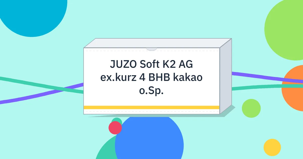 Symbolbild: Packung mit der Aufschrift JUZO Soft K2 AG ex.kurz 4 BHB kakao o.Sp. (PZN 14828501) – Verfügbarkeit und Bezug in Apotheken in Frankfurt am Main