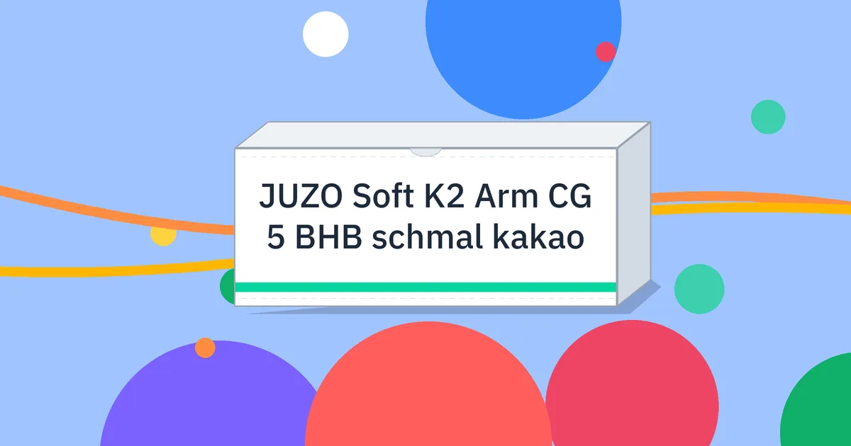 Symbolbild: Packung mit der Aufschrift JUZO Soft K2 Arm CG 5 BHB schmal kakao (PZN 15511806) – Verfügbarkeit und Bezug in Apotheken in Frankfurt am Main