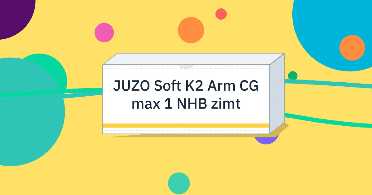 Symbolbild: Packung mit der Aufschrift JUZO Soft K2 Arm CG max 1 NHB zimt (PZN 15512556) – Verfügbarkeit und Bezug in Apotheken in Frankfurt am Main