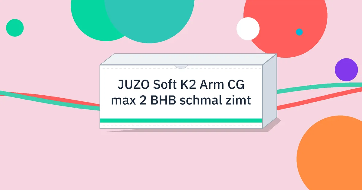 Symbolbild: Packung mit der Aufschrift JUZO Soft K2 Arm CG max 2 BHB schmal zimt (PZN 15513165) – Verfügbarkeit und Bezug in Apotheken in Frankfurt am Main
