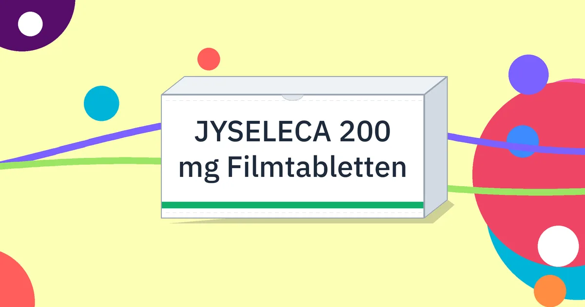 Symbolbild: Packung mit der Aufschrift JYSELECA 200 mg Filmtabletten (PZN 18296231) – Verfügbarkeit und Bezug in Apotheken in Frankfurt am Main