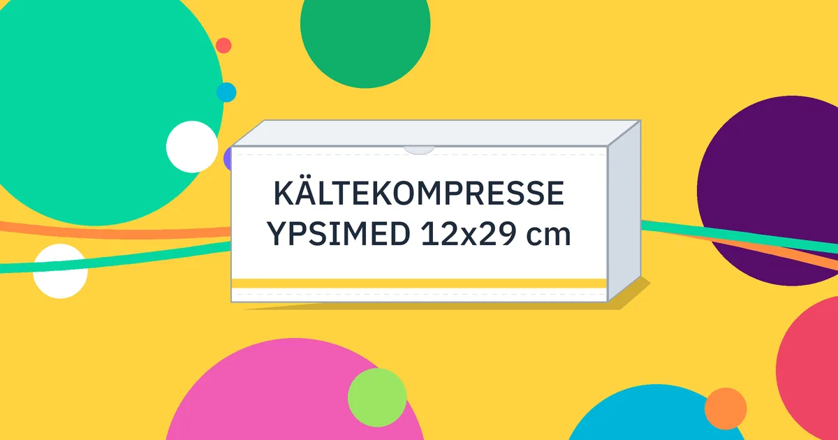 Symbolbild: Packung mit der Aufschrift KÄLTEKOMPRESSE YPSIMED 12x29 cm (PZN 01061363) – Verfügbarkeit und Bezug in Apotheken in Frankfurt am Main