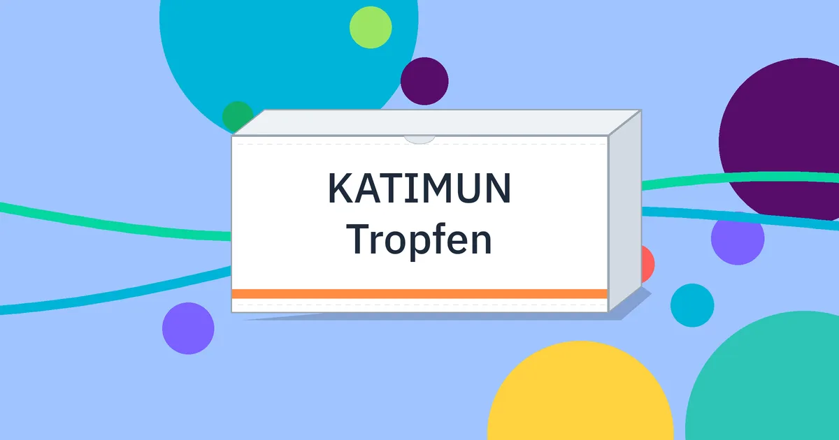 Symbolbild: Packung mit der Aufschrift KATIMUN Tropfen (PZN 08750309) – Verfügbarkeit und Bezug in Apotheken in Frankfurt am Main