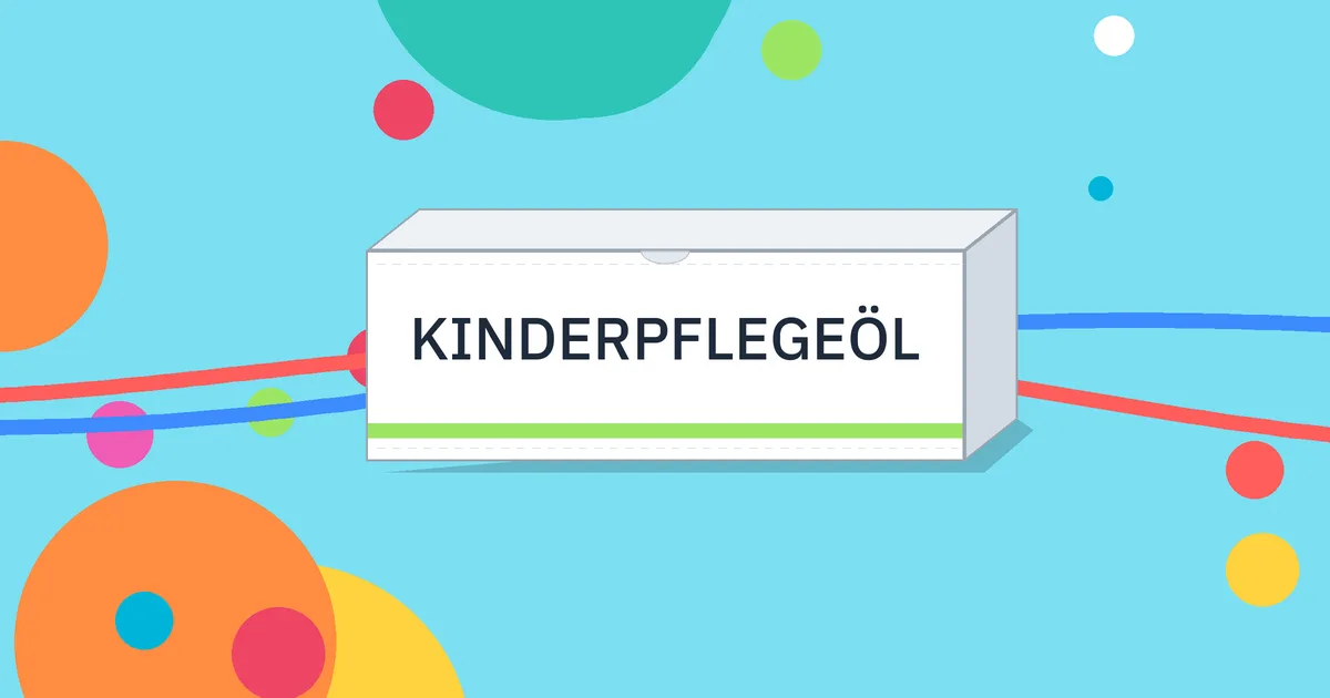 Symbolbild: Packung mit der Aufschrift KINDERPFLEGEÖL (PZN 04317857) – Verfügbarkeit und Bezug in Apotheken in Frankfurt am Main