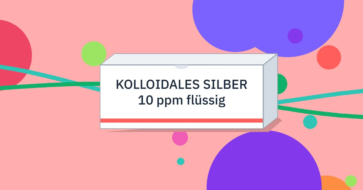 Symbolbild: Packung mit der Aufschrift KOLLOIDALES SILBER 10 ppm flüssig (PZN 20027679) – Verfügbarkeit und Bezug in Apotheken in Frankfurt am Main