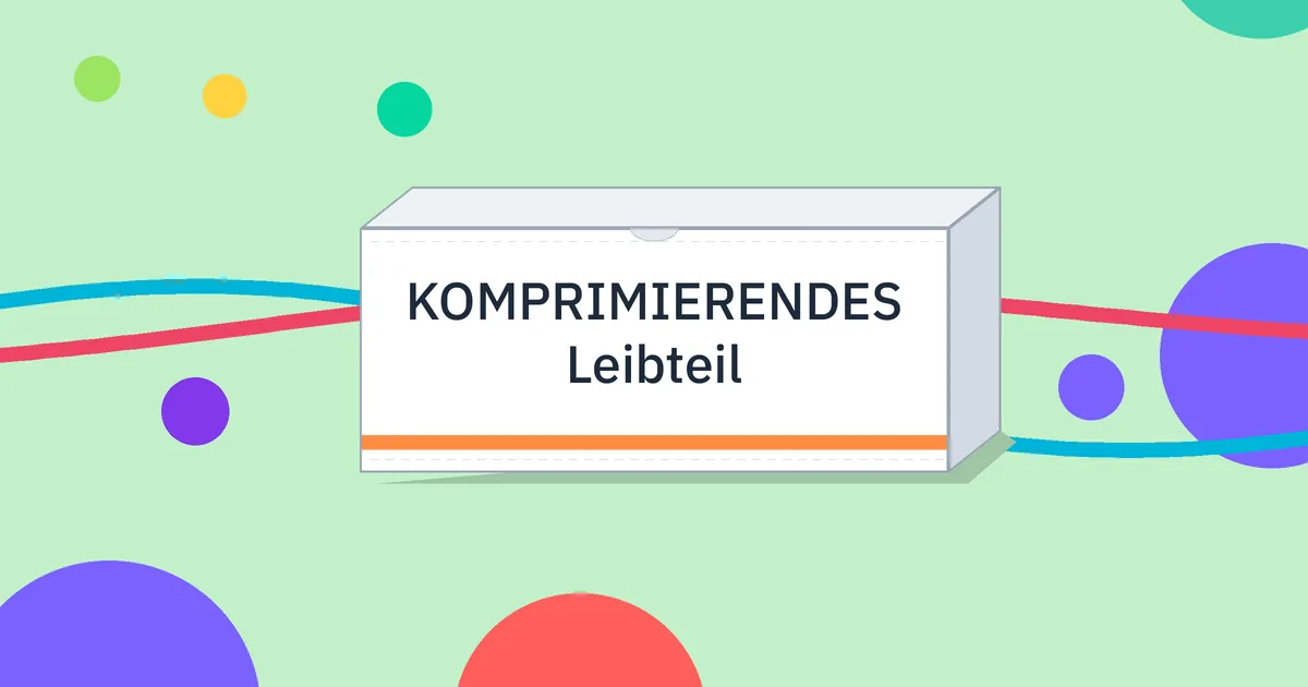 Symbolbild: Packung mit der Aufschrift KOMPRIMIERENDES Leibteil (PZN 20318460) – Verfügbarkeit und Bezug in Apotheken in Frankfurt am Main
