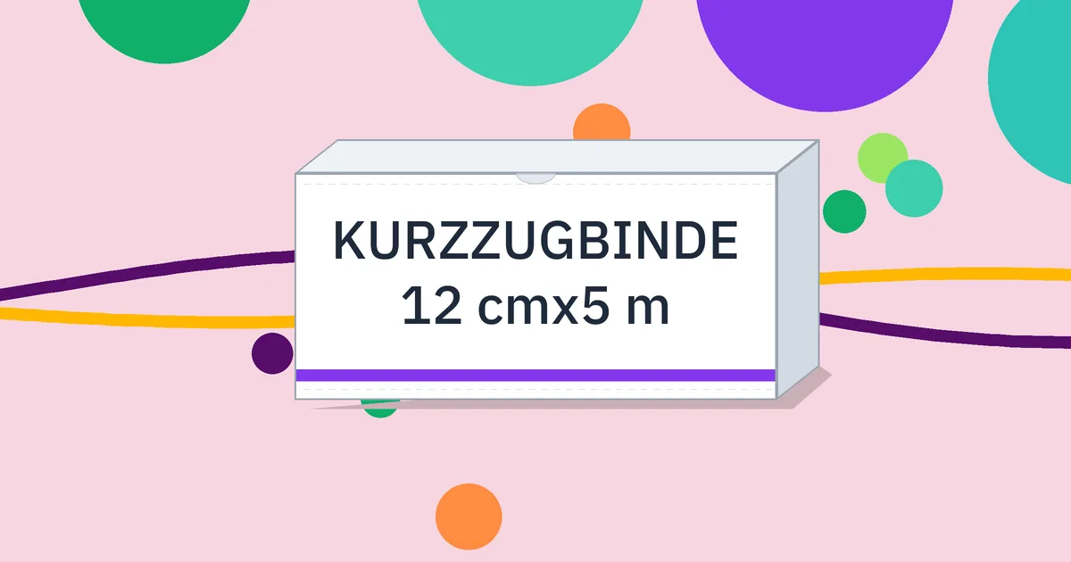 Symbolbild: Packung mit der Aufschrift KURZZUGBINDE 12 cmx5 m (PZN 06962237) – Verfügbarkeit und Bezug in Apotheken in Frankfurt am Main
