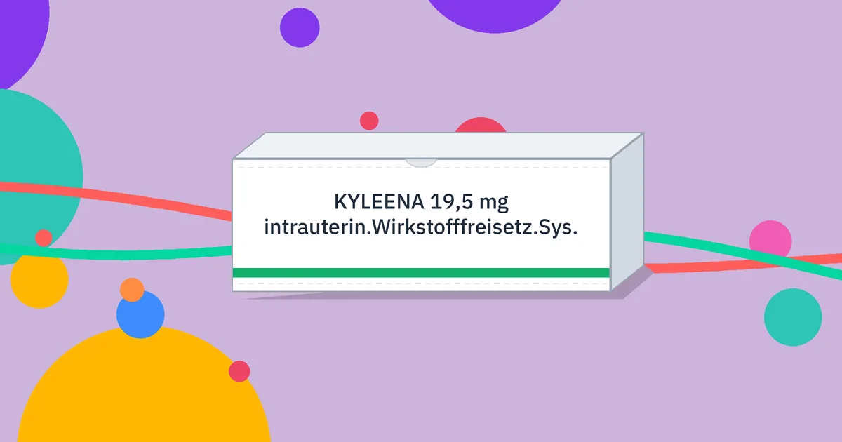 Symbolbild: Packung mit der Aufschrift KYLEENA 19,5 mg intrauterin.Wirkstofffreisetz.Sys. (PZN 13721853) – Verfügbarkeit und Bezug in Apotheken in Frankfurt am Main