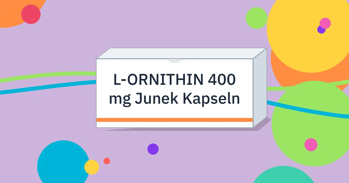 Symbolbild: Packung mit der Aufschrift L-ORNITHIN 400 mg Junek Kapseln (PZN 00134930) – Verfügbarkeit und Bezug in Apotheken in Frankfurt am Main