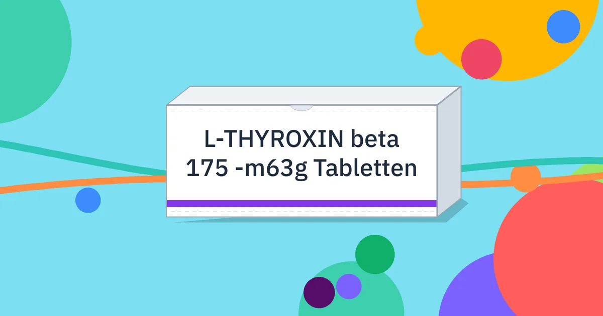 Symbolbild: Packung mit der Aufschrift L-THYROXIN beta 175 -m63g Tabletten (PZN 03040879) – Verfügbarkeit und Bezug in Apotheken in Frankfurt am Main