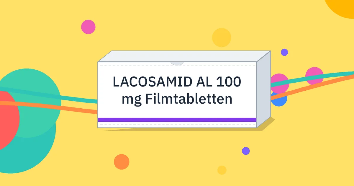 Symbolbild: Packung mit der Aufschrift LACOSAMID AL 100 mg Filmtabletten (PZN 17876972) – Verfügbarkeit und Bezug in Apotheken in Frankfurt am Main