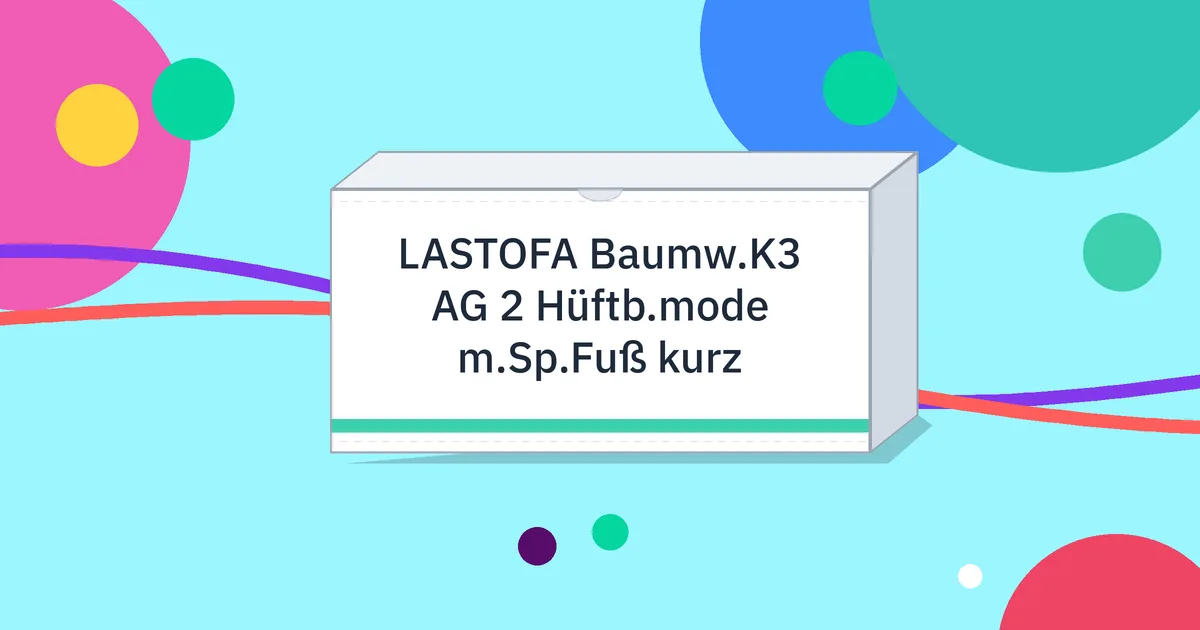 Symbolbild: Packung mit der Aufschrift LASTOFA Baumw.K3 AG 2 Hüftb.mode m.Sp.Fuß kurz (PZN 01956580) – Verfügbarkeit und Bezug in Apotheken in Frankfurt am Main