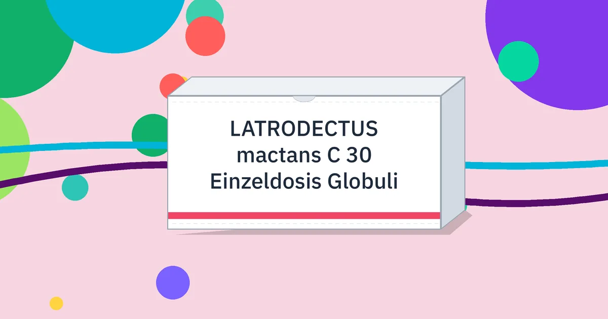 Symbolbild: Packung mit der Aufschrift LATRODECTUS mactans C 30 Einzeldosis Globuli (PZN 01918160) – Verfügbarkeit und Bezug in Apotheken in Frankfurt am Main