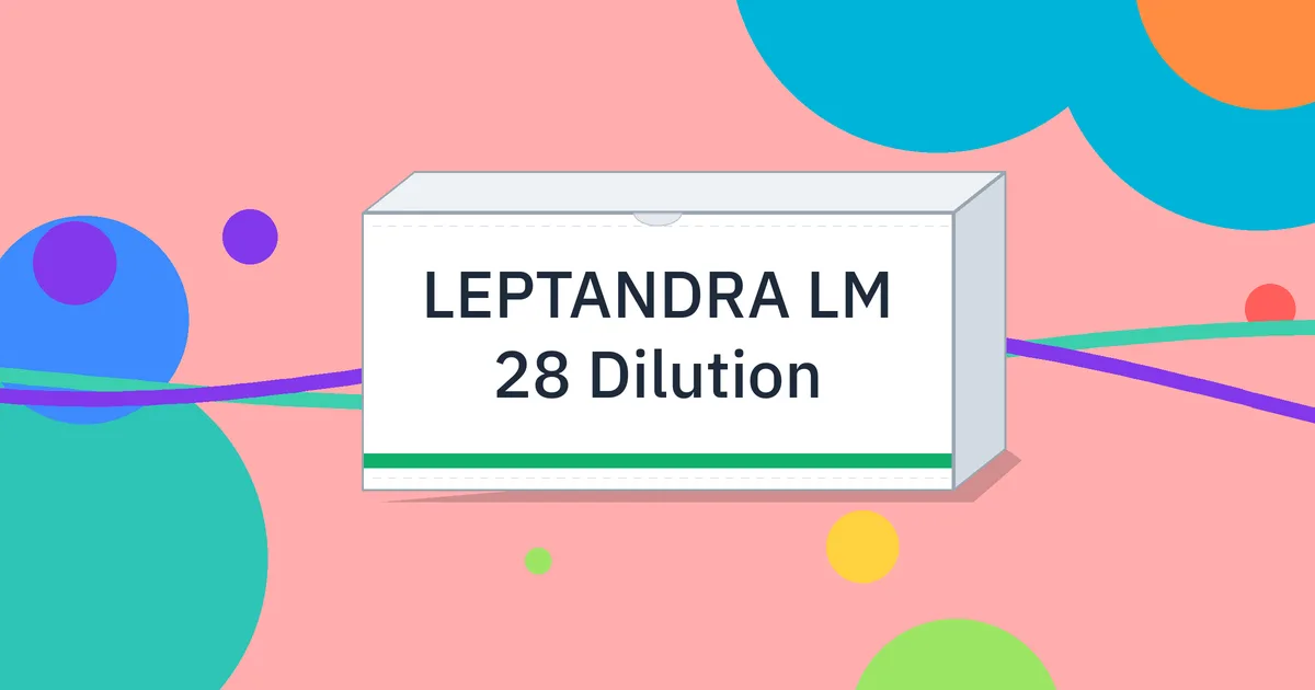 Symbolbild: Packung mit der Aufschrift LEPTANDRA LM 28 Dilution (PZN 13527039) – Verfügbarkeit und Bezug in Apotheken in Frankfurt am Main
