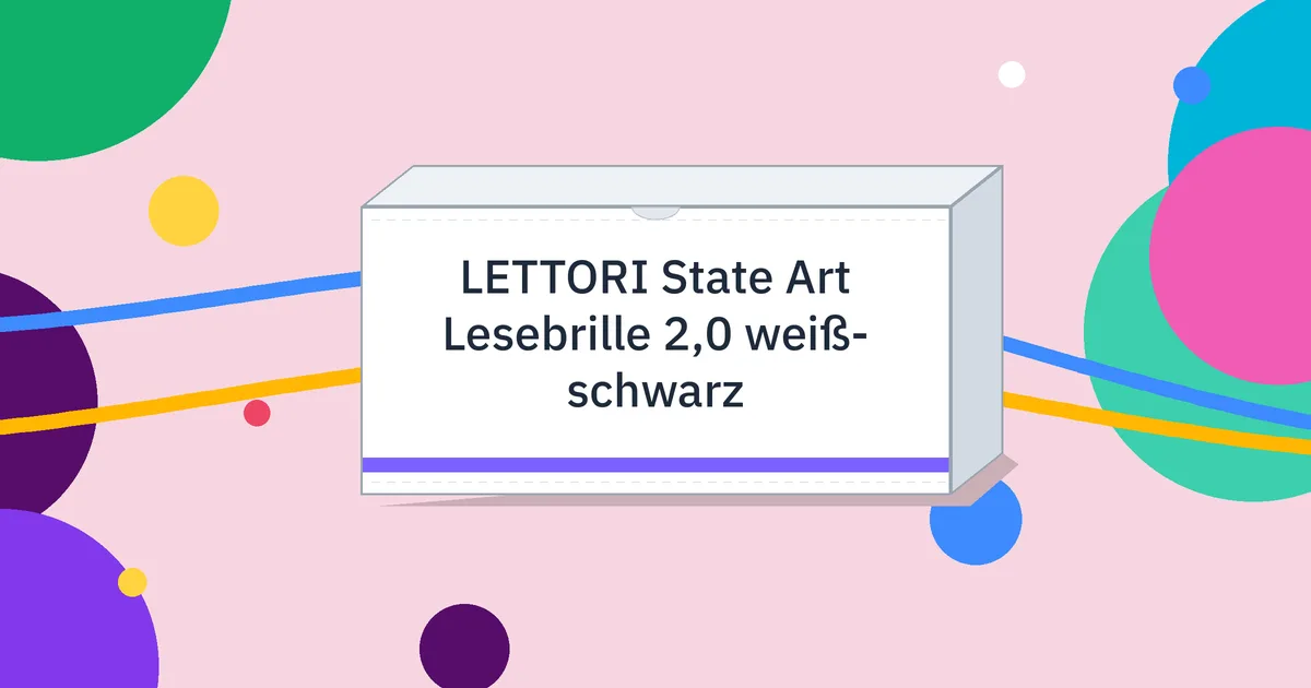 Symbolbild: Packung mit der Aufschrift LETTORI State Art Lesebrille 2,0 weiß-schwarz (PZN 11056417) – Verfügbarkeit und Bezug in Apotheken in Frankfurt am Main