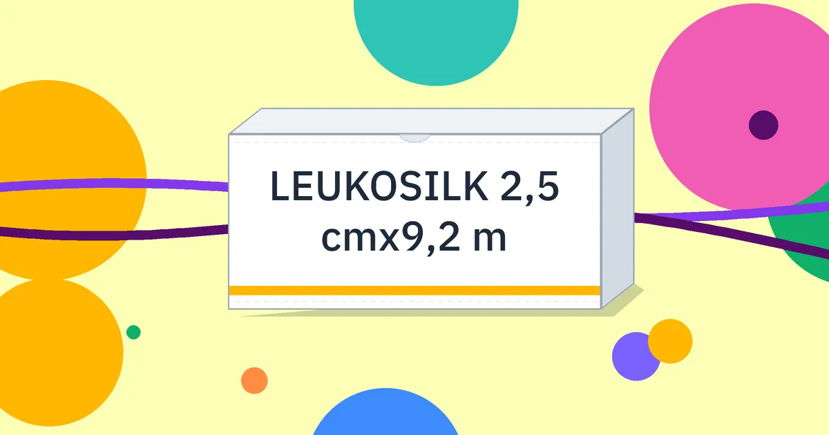 Symbolbild: Packung mit der Aufschrift LEUKOSILK 2,5 cmx9,2 m (PZN 20289267) – Verfügbarkeit und Bezug in Apotheken in Frankfurt am Main